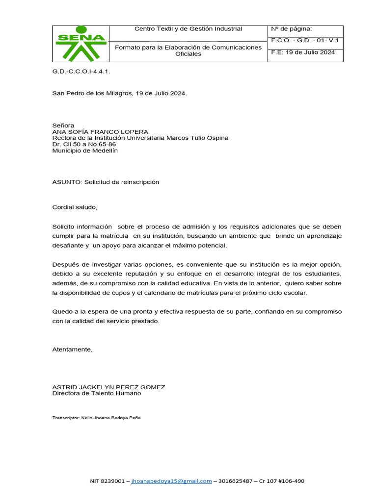 Formato Comunicaciones Oficiales | PDF | Negocios