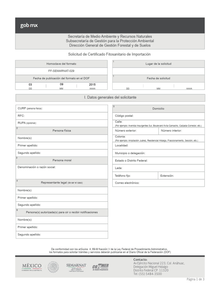 FF Semarnat 029 Semarnat 03 033 | PDF | Documento de identidad