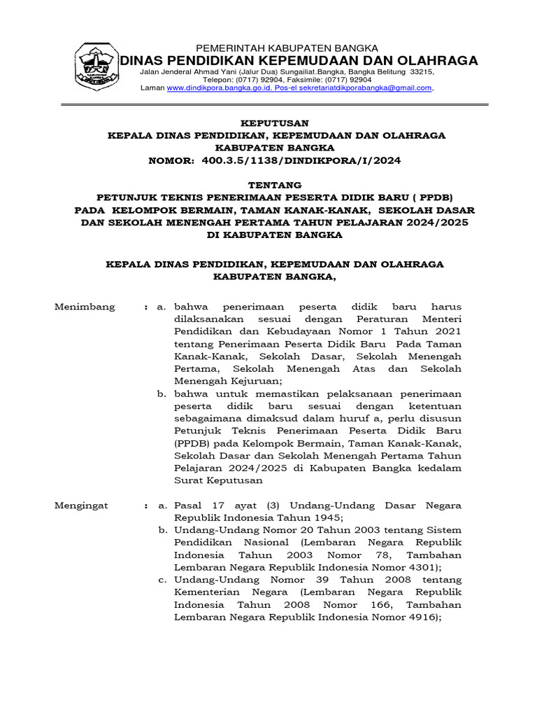 Juknis PPDB 2024 - 2025 PDF | PDF