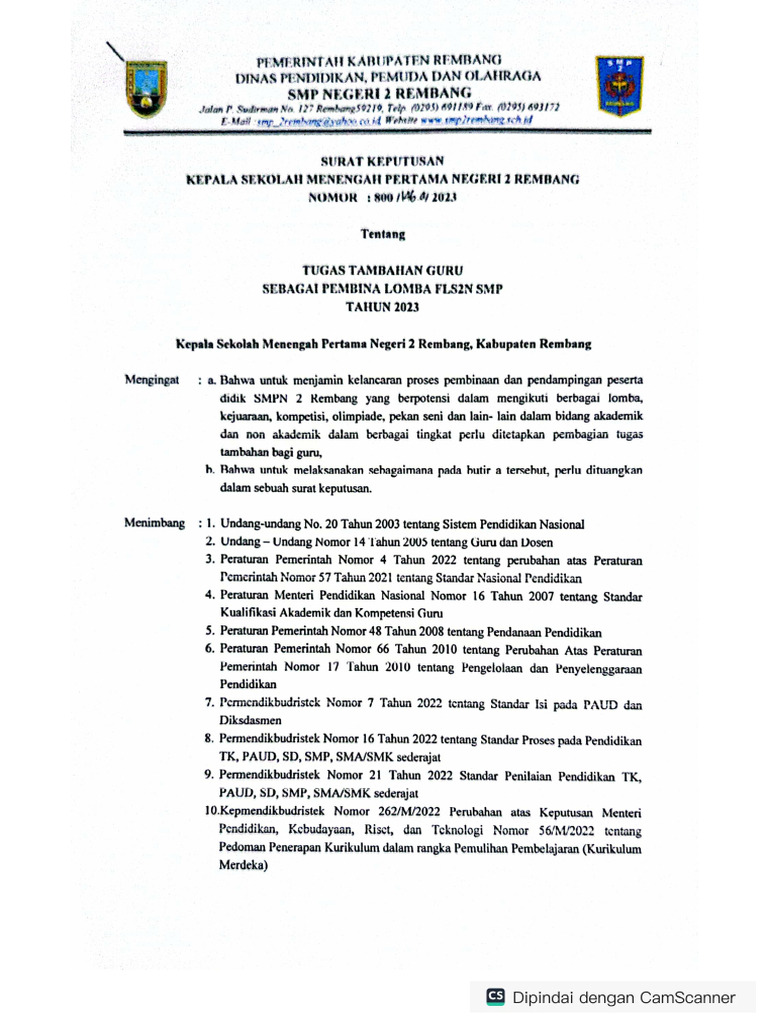 SK Bimbingan Lomba FLS2N | PDF