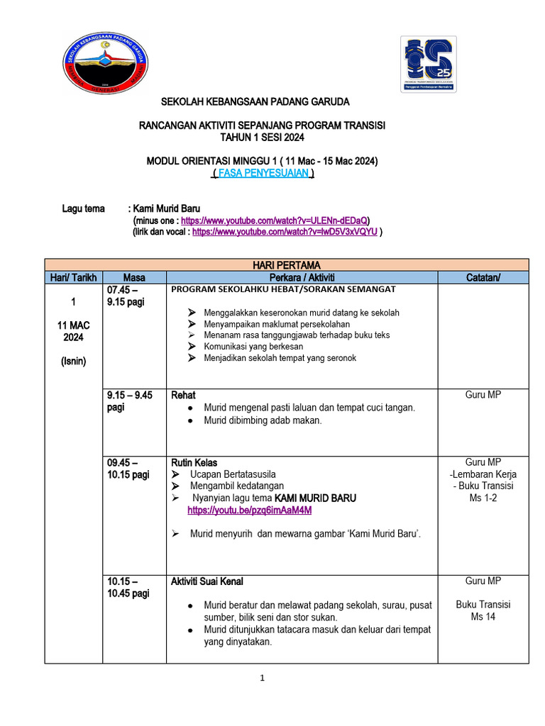 RPH Transisi 2024 SKPG | PDF