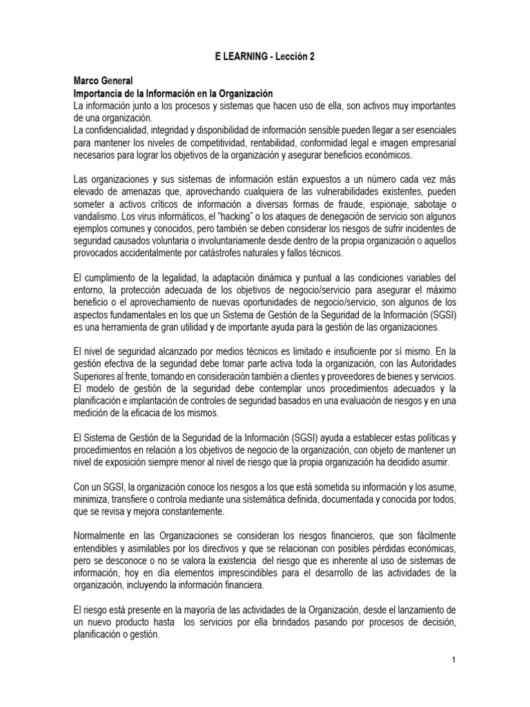 LECCION2 Notas | PDF | La seguridad informática | Seguridad