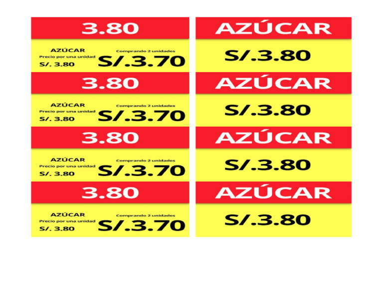Etiqueta Azúcar | PDF