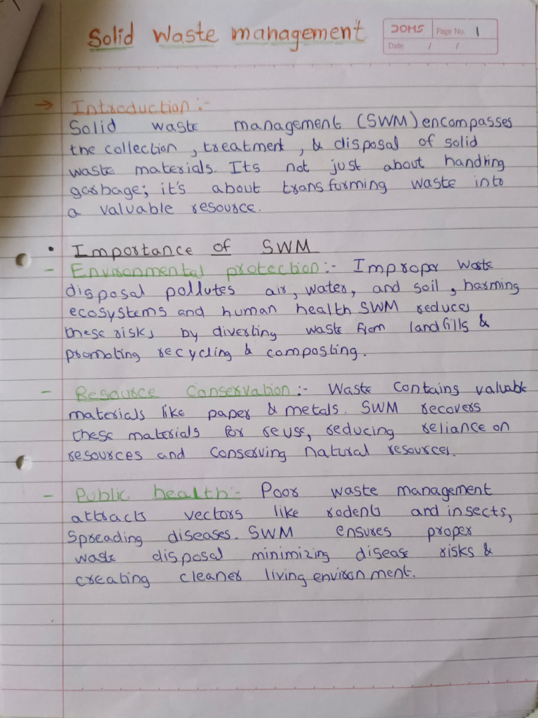 Solid Waste Management Project | PDF