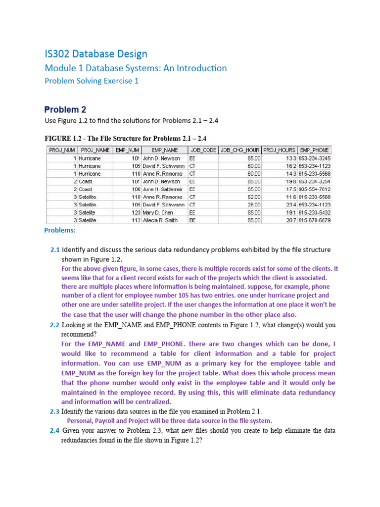 Problem Solving Exercise 1 | PDF | Computer File | Databases