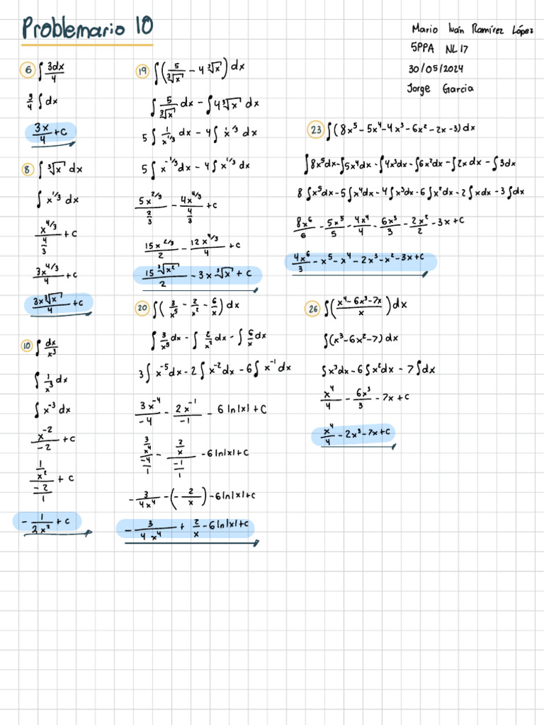 Integral Calculus Problem Set | PDF