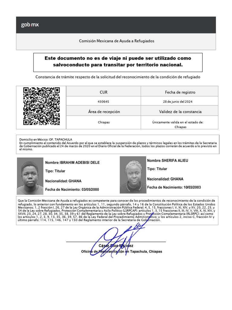 IBRAHIM | PDF | México | Refugiado