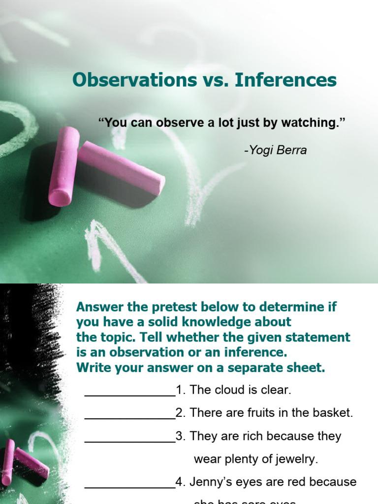 Observations-Vs-Inferences Present | PDF | Quantitative Research ...