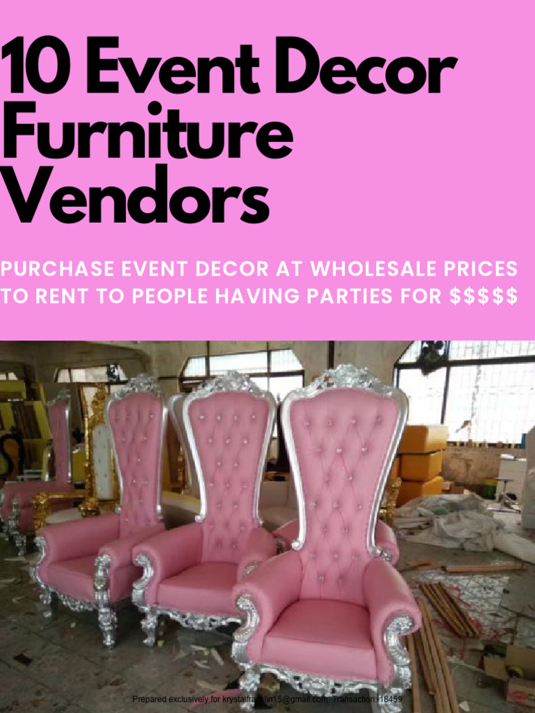 Wholesale Event Decor Vendors Guide | PDF | Copyright | Business