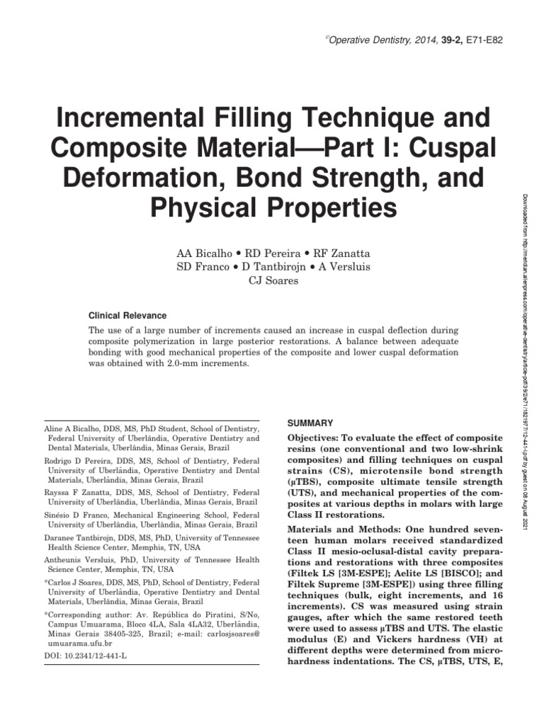 Incremental Filling Technique and Composite Material - Part I | PDF ...
