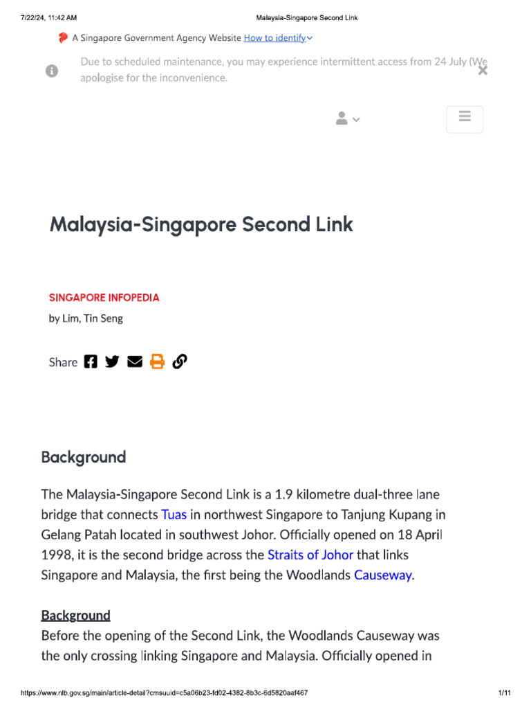 Tuas Checkpoint Main Bridge | PDF