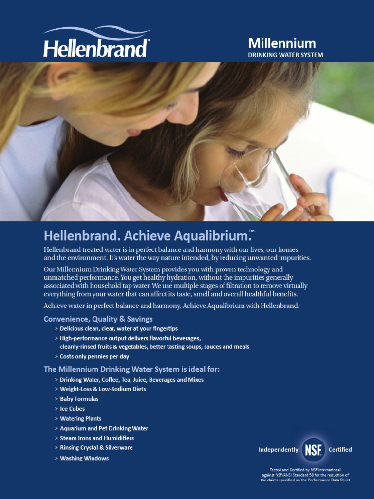 Millennium Product Brochure | PDF | Water | Drinking Water