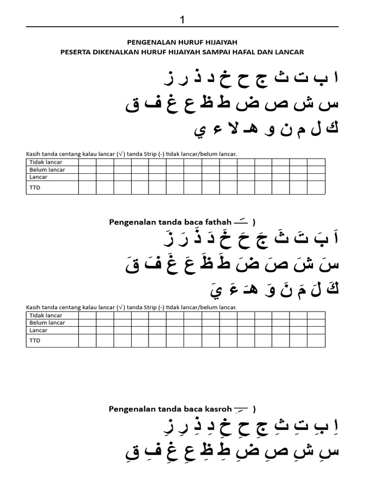 Pengenalan Huruf Hijaiyah | PDF