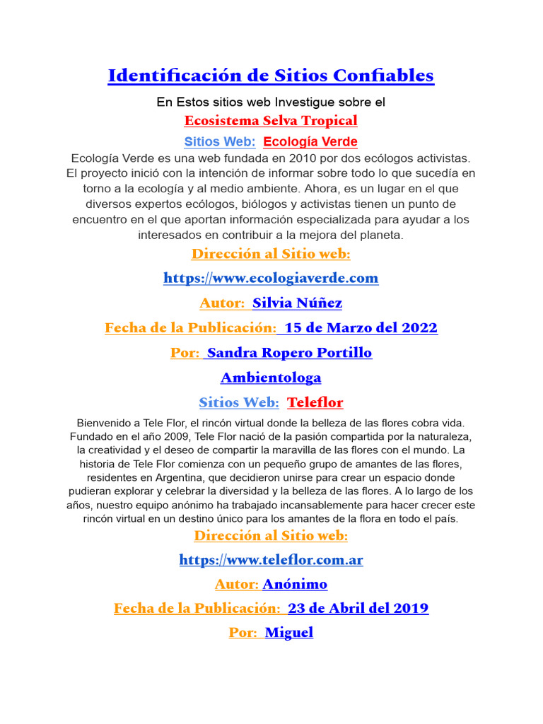 Identificación de Sitios Confiables | PDF | Wikipedia | Red mundial