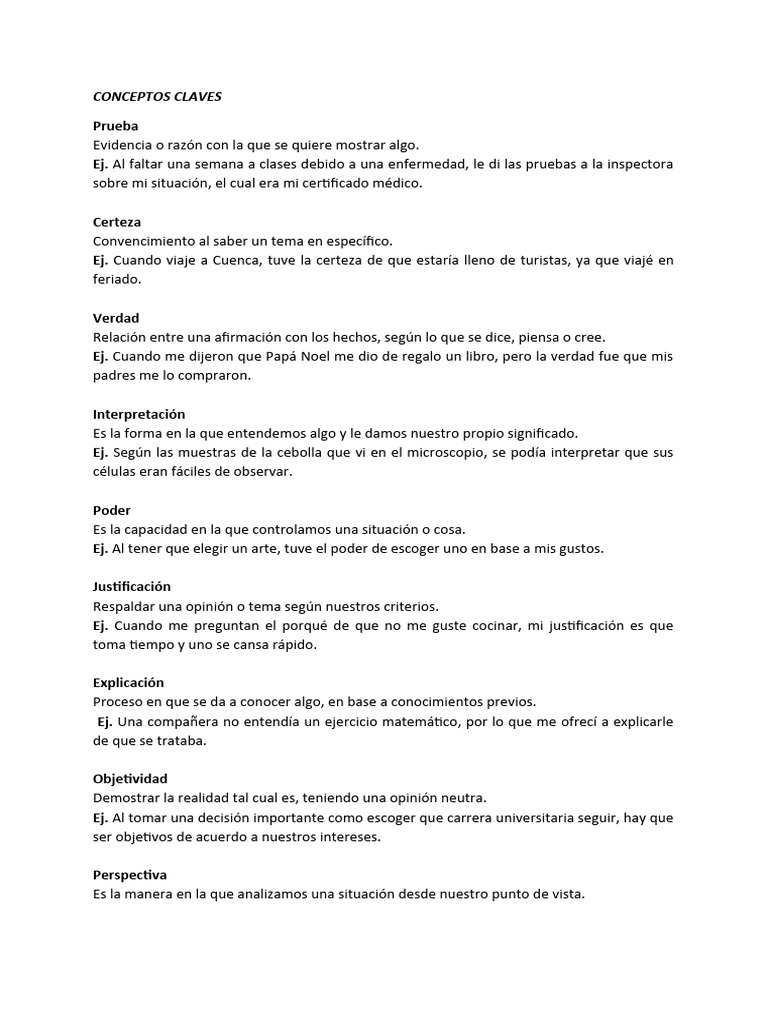 Conceptos Claves Ejemplos | PDF | Relaciones personales, crianza y ...
