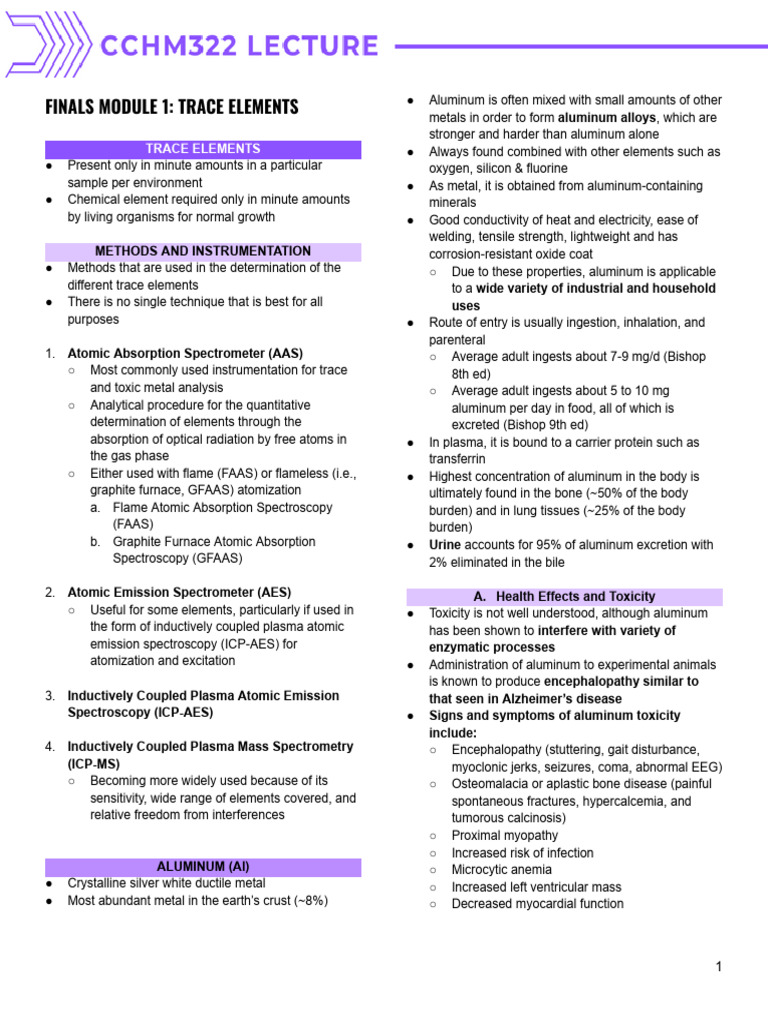 Finals Cc2 | PDF | Selenium | Iron