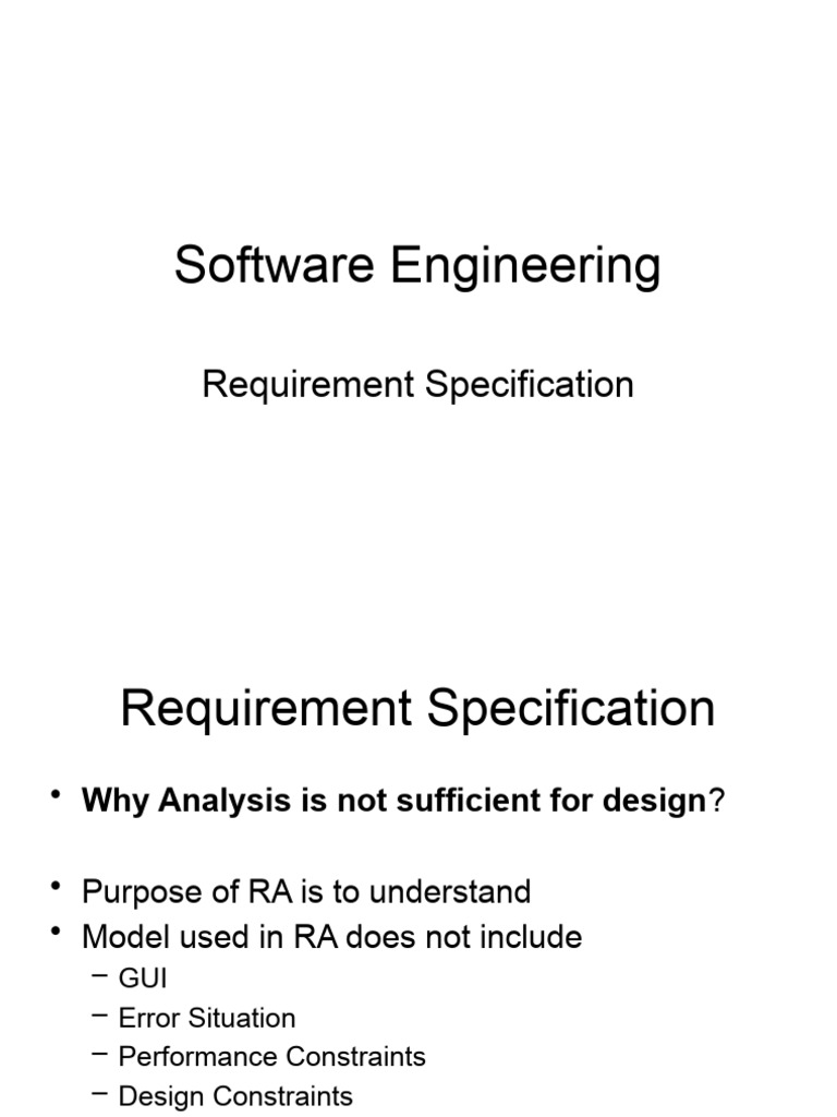 SE-PPT-5 Requirement Specification and Validation | PDF | Software Prototyping | Specification ...