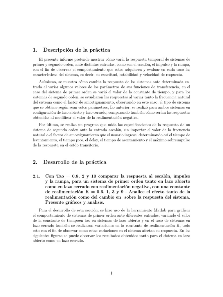 Practica3 Control | PDF | Oscilación | Realimentación