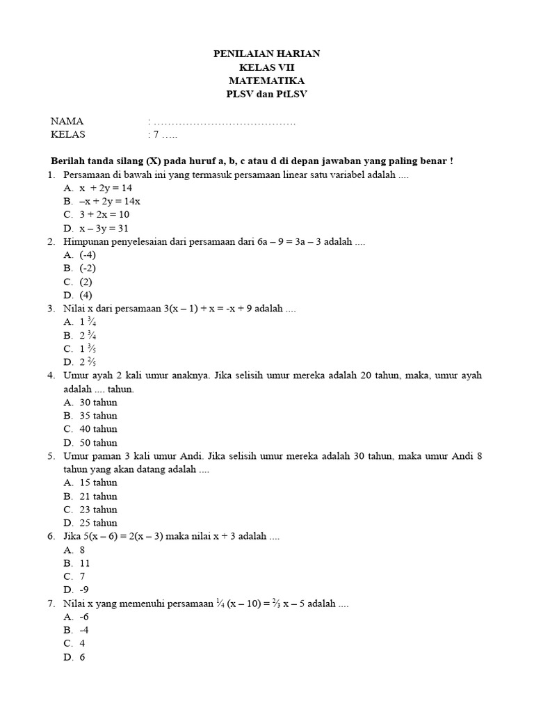 7 PH 4. PLSV Dan PTLSV | PDF