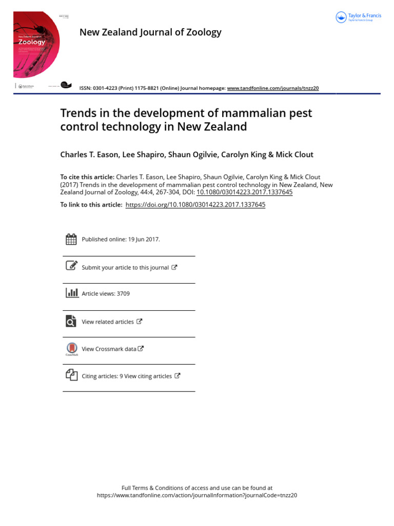 NZ Mammalian Pest Control Trends | PDF | Science & Mathematics