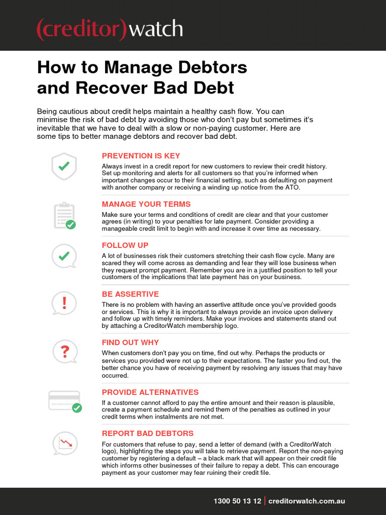 CW Example Best Practices Guide - Dealing With Debtors | PDF | Debt ...