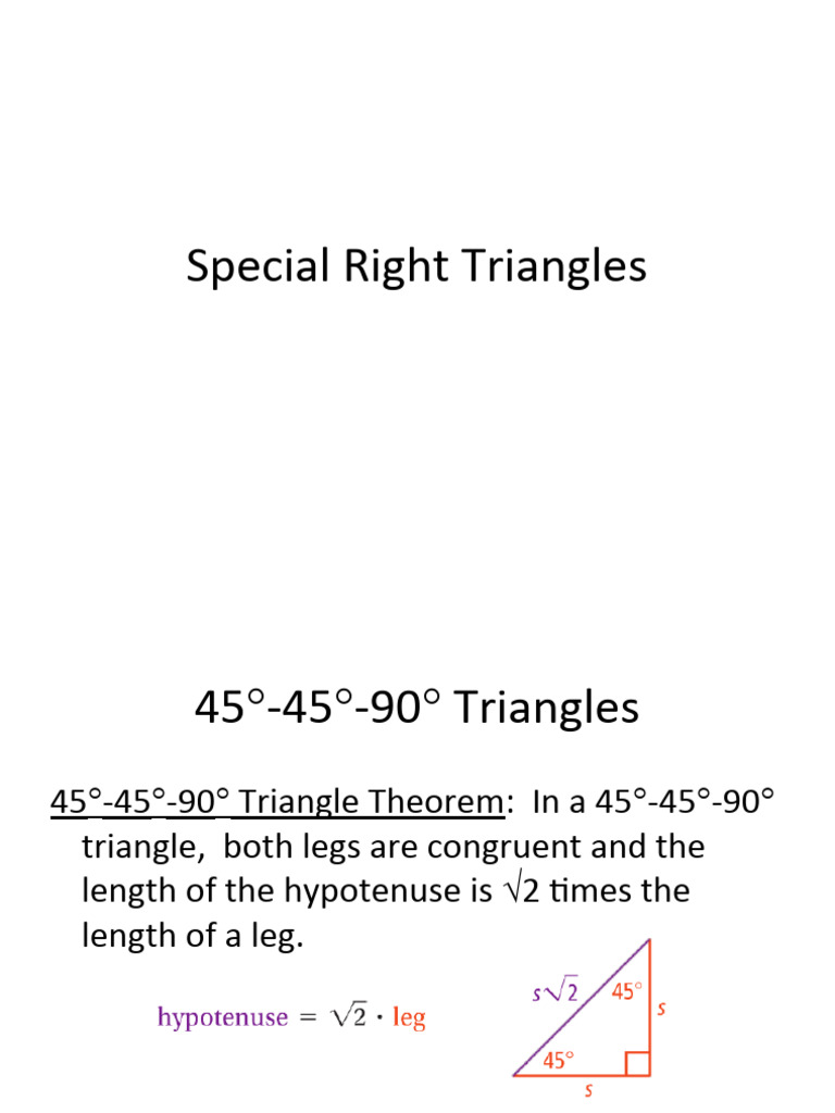 9 Special Right Triangles | PDF | Triangle | Elementary Mathematics