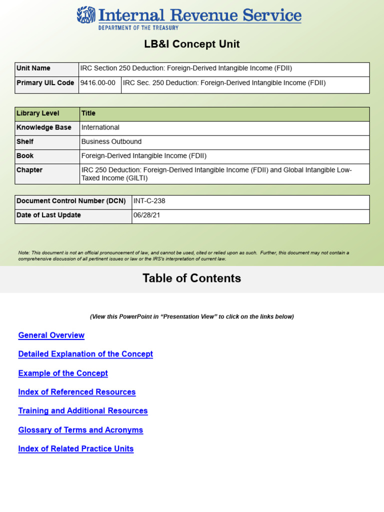 Section 250 Deduction Fdii | PDF | Tax Deduction | Income