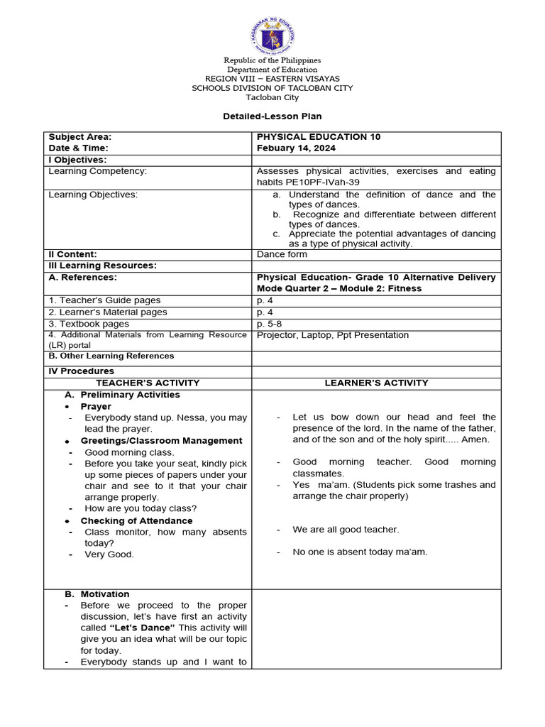 Lesson Plan Final Demo | PDF | Hip Hop Music | Dances