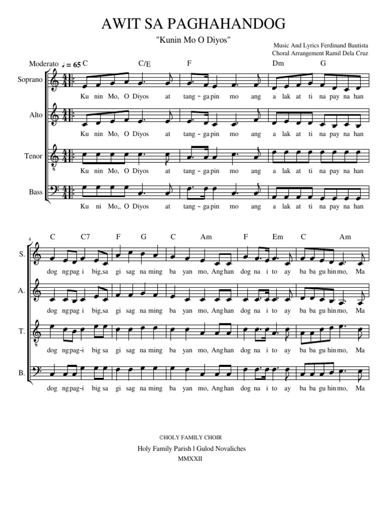 Awit Sa Paghahandog Satb | PDF