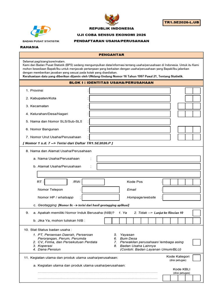Kuesioner TR1.SE2026 | PDF