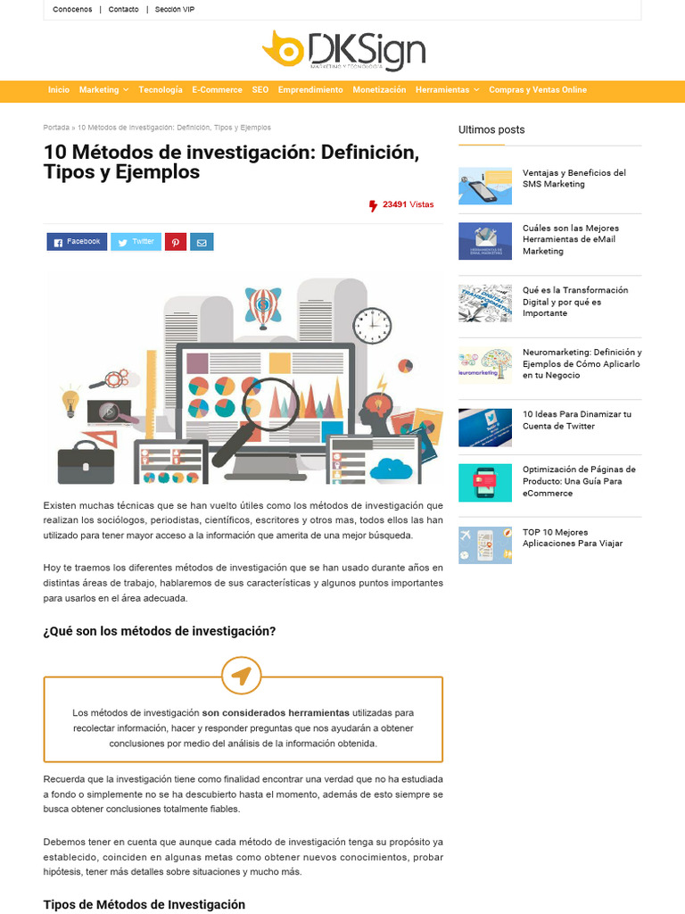 10 Métodos de Investigación.. Definición, Tipos y Ejemplos. | PDF ...