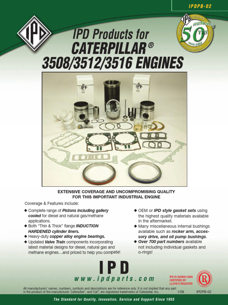IPD Caterpillar 3500 | PDF | Piston | Diesel Engine