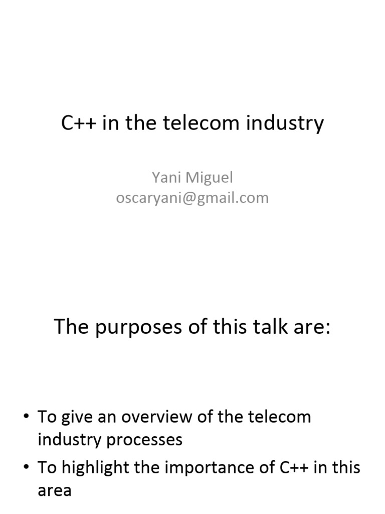 C++ in Telecom: Key Role & Impact | PDF | Electronics | Information ...