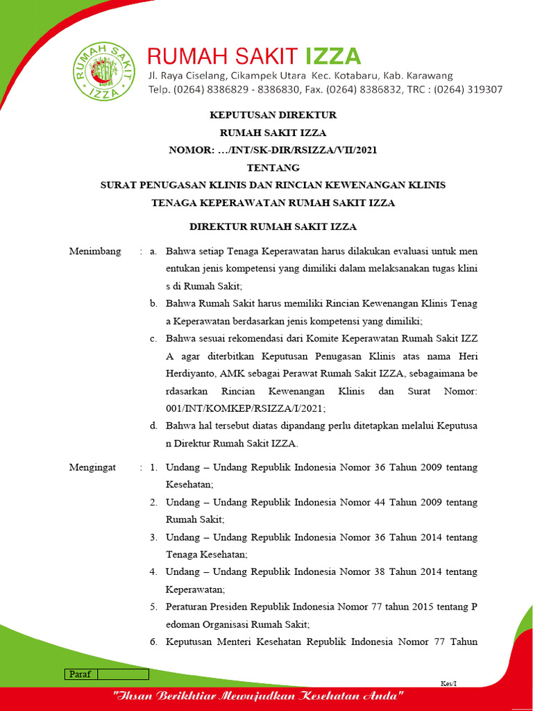 Draf SPK RKK PK1 Medical Bedah | PDF