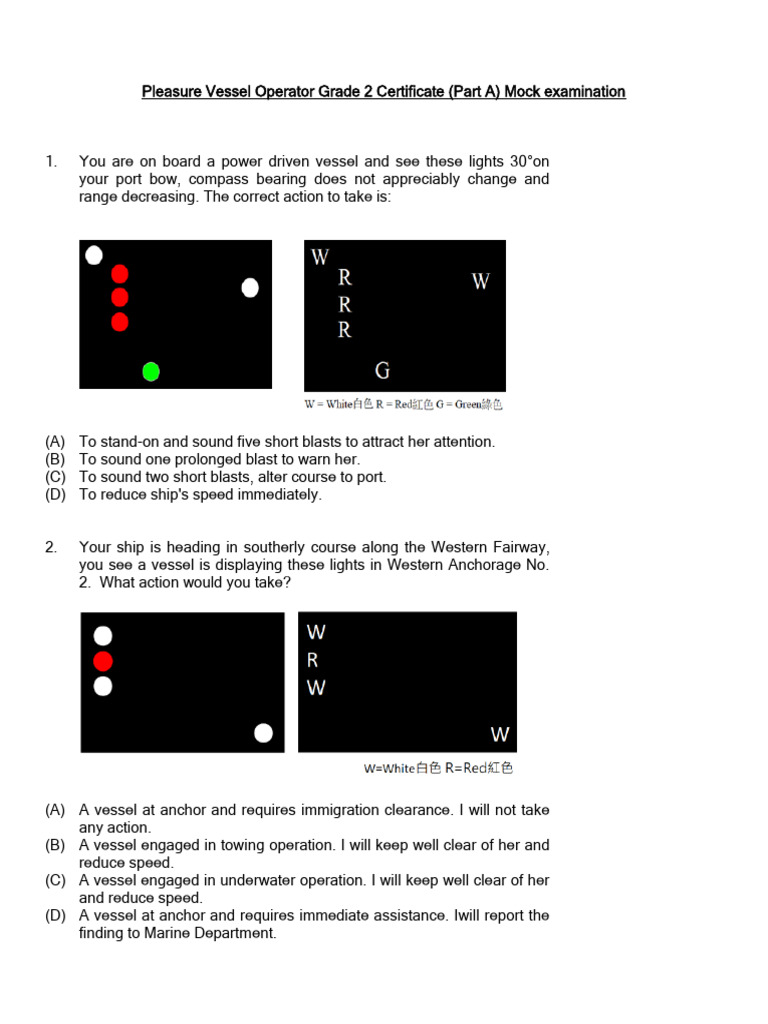 PVOC Exam A | PDF | Ships | Port And Starboard