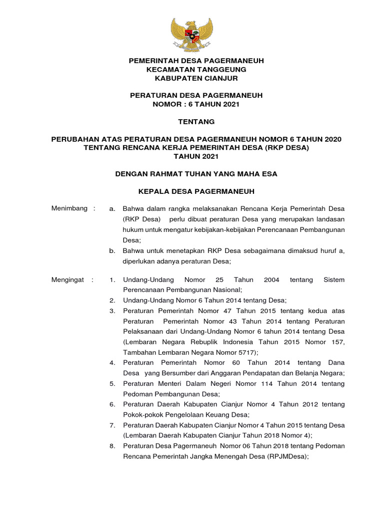 Referensi RKPDES 1 | PDF