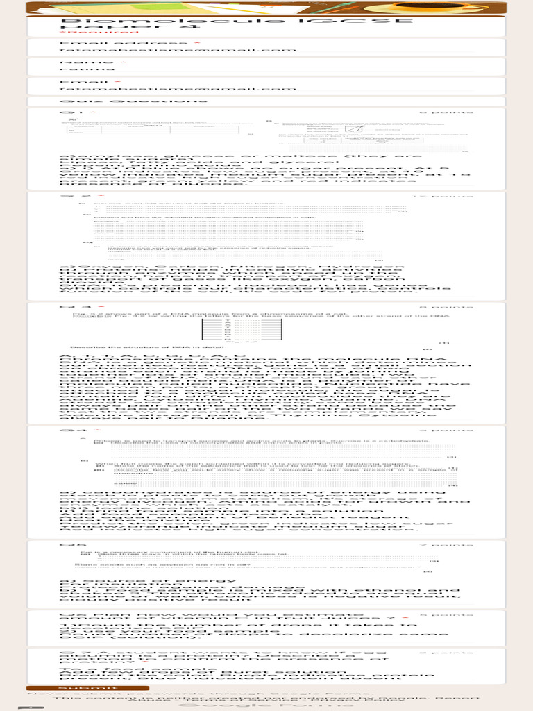 Biomolecule IGCSE Paper 4 | PDF | Dna | Nucleotides
