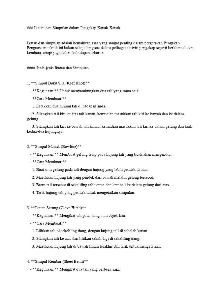 Nota Pengakap PKK | PDF