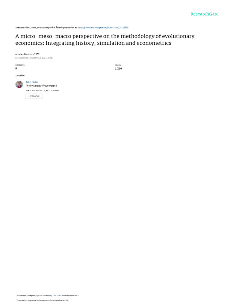 A Micro-Meso-Macro Perspective On The Methodology | PDF | Macroeconomics | Economics