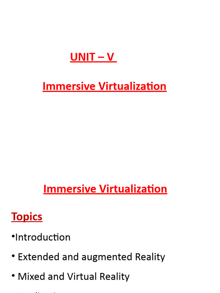 Immersive Virtualization | PDF | Augmented Reality | Virtual Reality