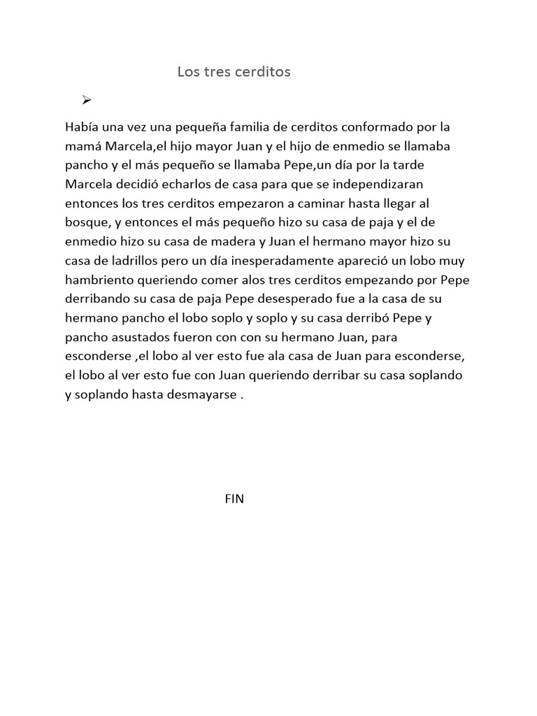 Los Tres Cerditos Pdf