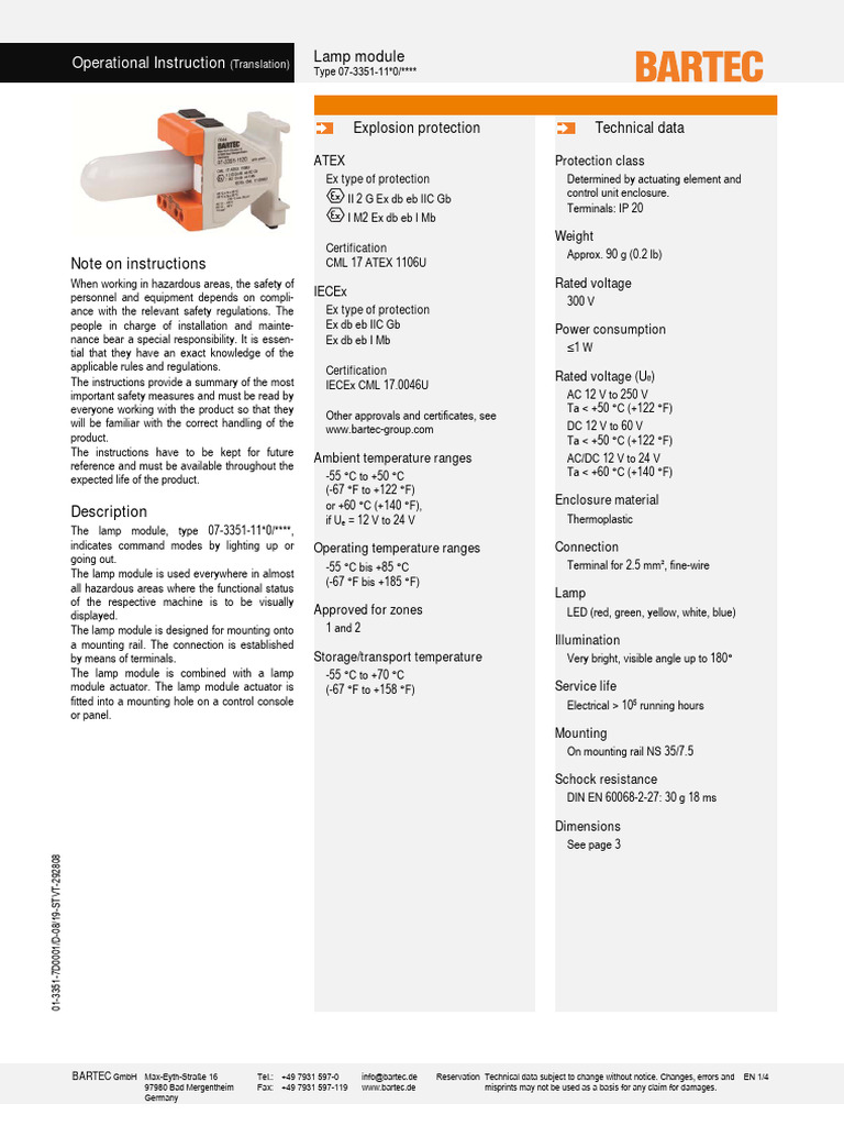 Operating Instructions ComEx Lamp Module en | PDF | Electrical ...