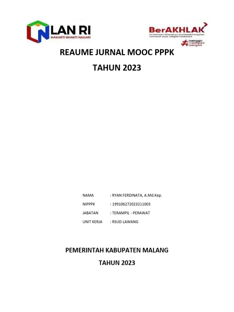 Resume Jurnal Mooc PPPK Ryan Ferdinata | PDF | Politik | Ilmu Sosial