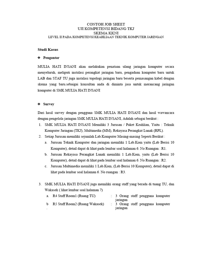 Contoh Jobsheet Ujikom | PDF