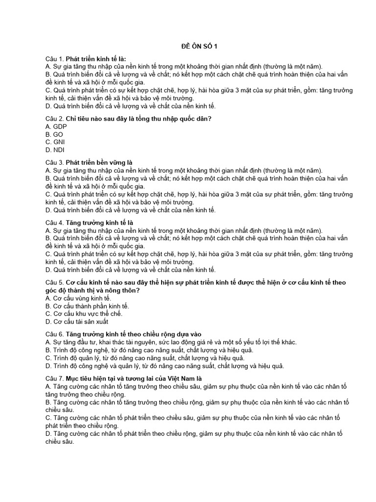 Trắc nghiệm KTPT | PDF