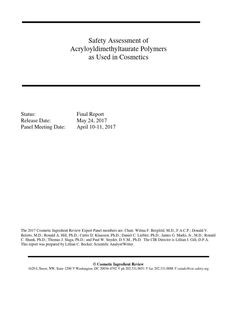 Ammonium Polyacryloyldimethyl Taurate | PDF | Polymers | Polymerization