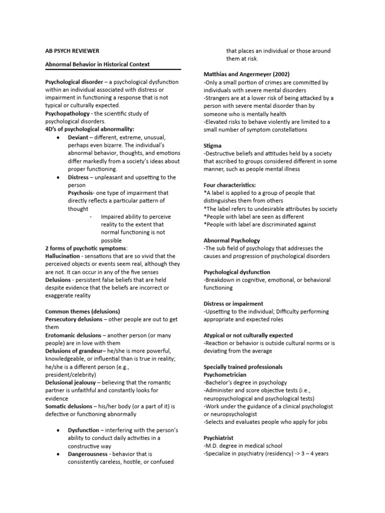 Ab Psych Reviewer | PDF | Id | Psychotherapy