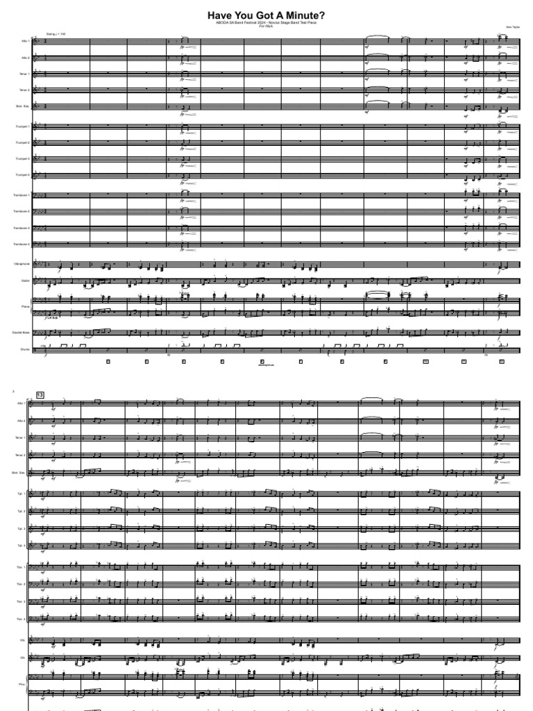 Have You Got A Minute (Alex Taylor) - Score and Parts | PDF