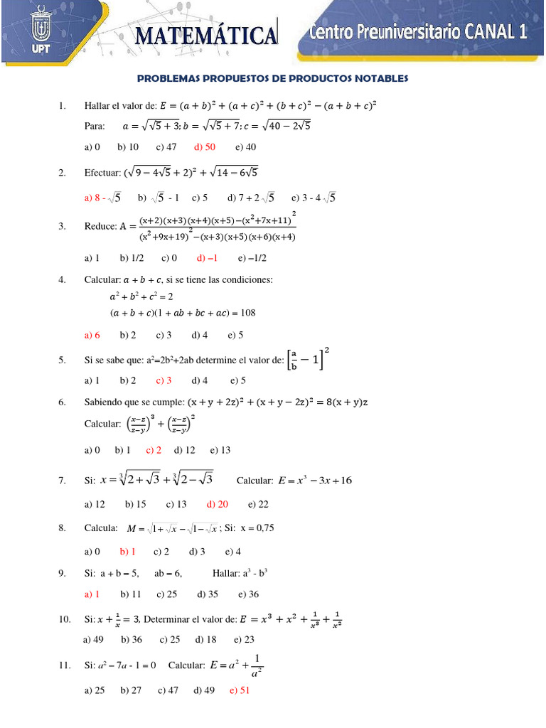 Productos Notables | PDF | Ajedrez