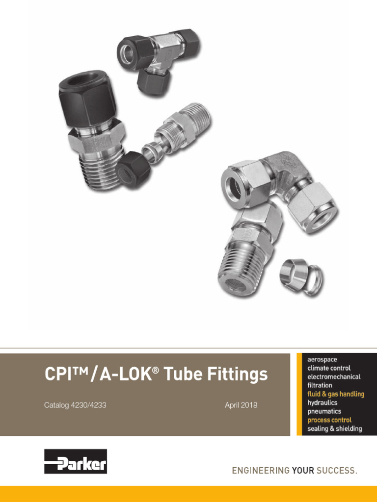 Paker Tube Fitting - Cat - 4230 - 4233 - April2018 | PDF | Pipe (Fluid ...
